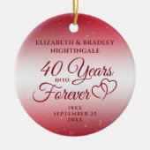40th Anniversary Hearts YEARS INTO FOREVER Photo Ceramic Ornament | Zazzle