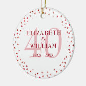 40th Anniversary Ruby Hearts Ceramic Ornament | Zazzle