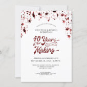40th Anniversary Ruby Red Stars 40 YEARS Invitation | Zazzle