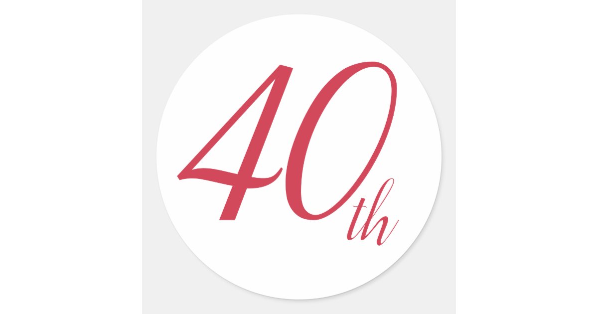 40th Anniversary Sticker Envelope Seals | Zazzle