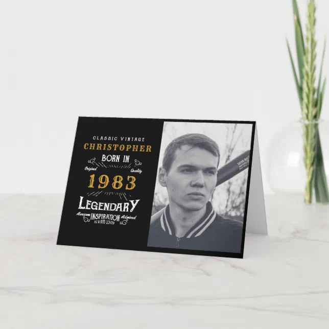 40th Birthday 1983 Photo Template Legendary | Zazzle