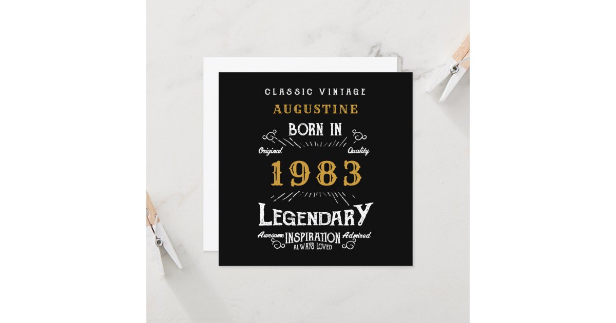40th Birthday 1983 Retro Black Gold Greeting Card Zazzle