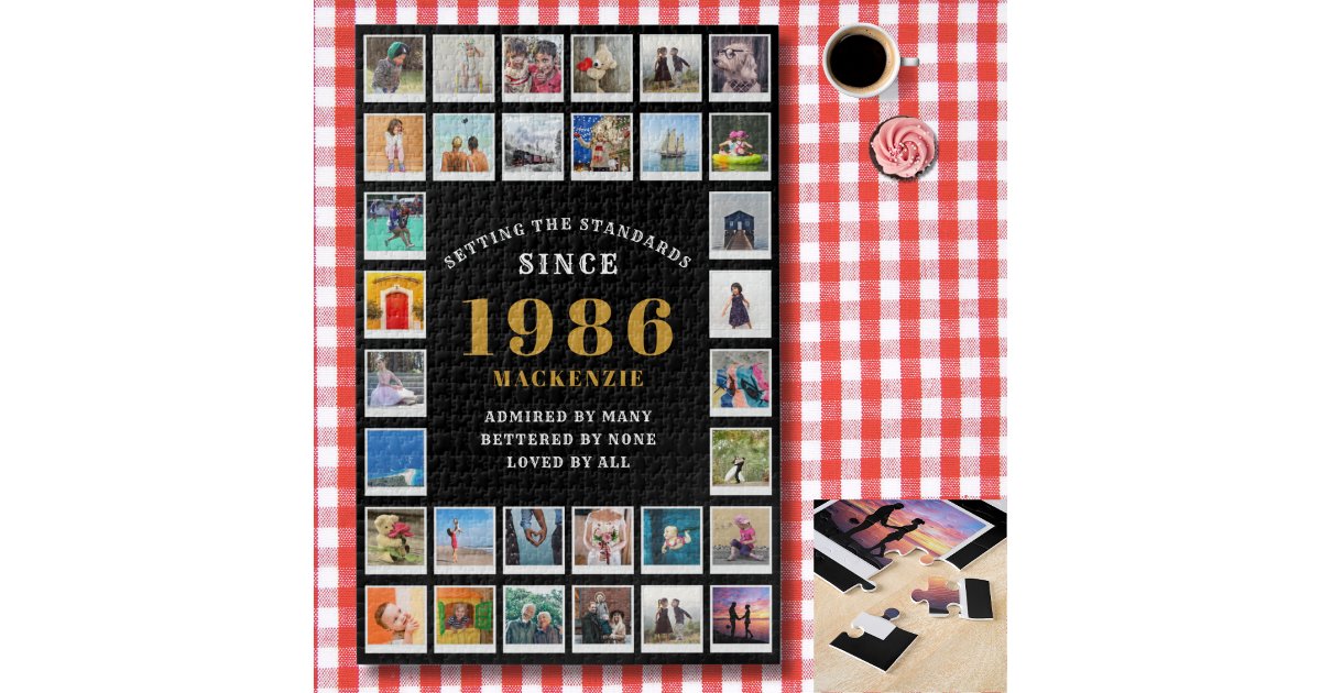 40th Birthday 1986 Family Memories Photo Collage Jigsaw Puzzle | Zazzle