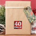 40th Birthday 40 Rocks! Grunge Red and Black A01A Square Sticker | Zazzle