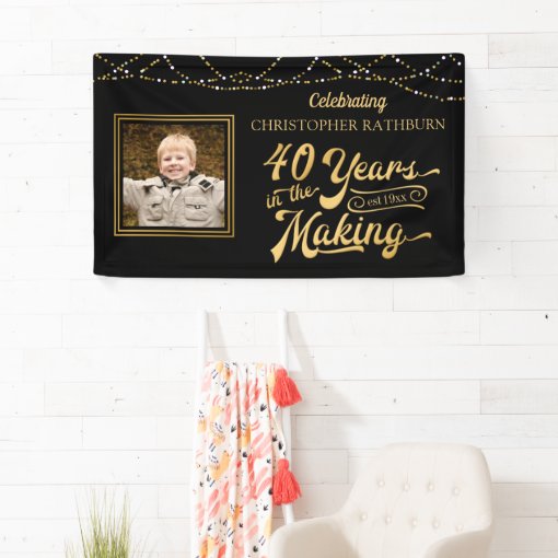 40th Birthday | 40 YEARS IN THE MAKING Edit Color Banner | Zazzle