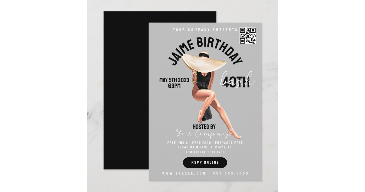 40th Birthday Bash Event Club Style Flyers Invitation | Zazzle