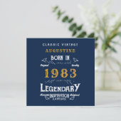 40th Birthday Born 1983 Legend Blue Gold Greeting Card | Zazzle