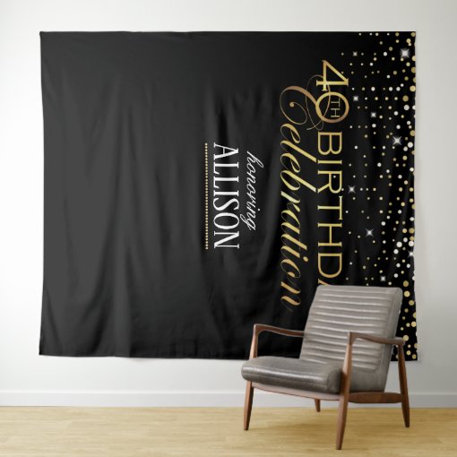 40th Birthday celebration photo backdrop | Zazzle