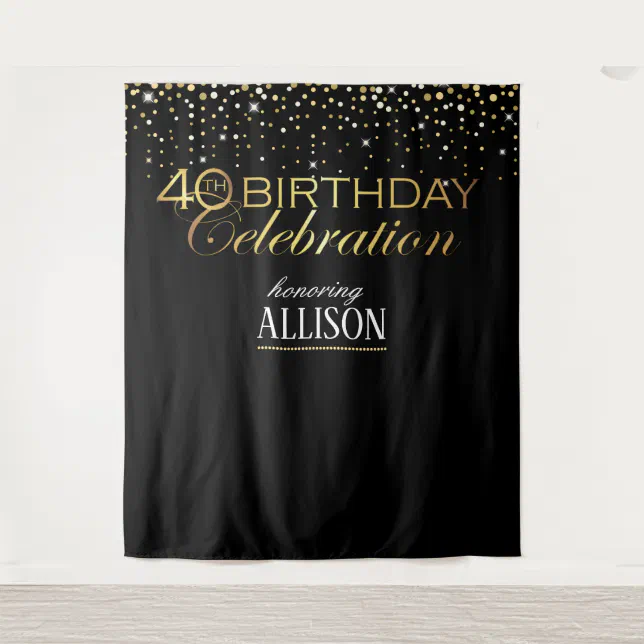 40th Birthday celebration photo backdrop | Zazzle