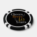 40th Birthday Cheers and Beers Black Gold Party Poker Chips | Zazzle