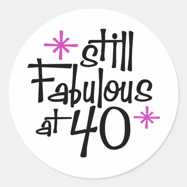 40th Birthday Classic Round Sticker | Zazzle
