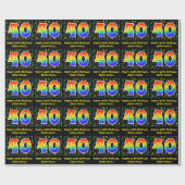 40th Birthday: Colorful Music Symbols, Rainbow 40 Wrapping Paper | Zazzle