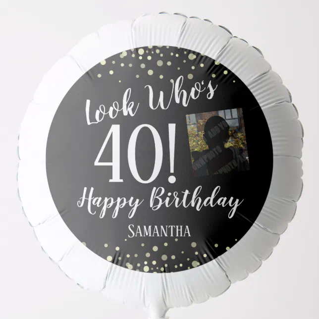 40th Birthday Confetti photo Balloon | Zazzle