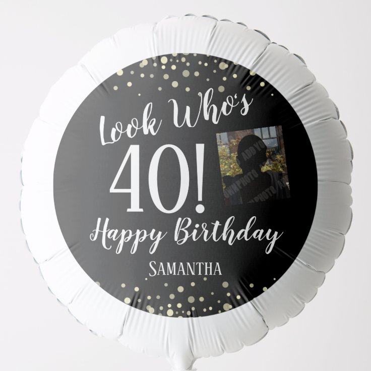 40th Birthday Confetti photo Balloon | Zazzle