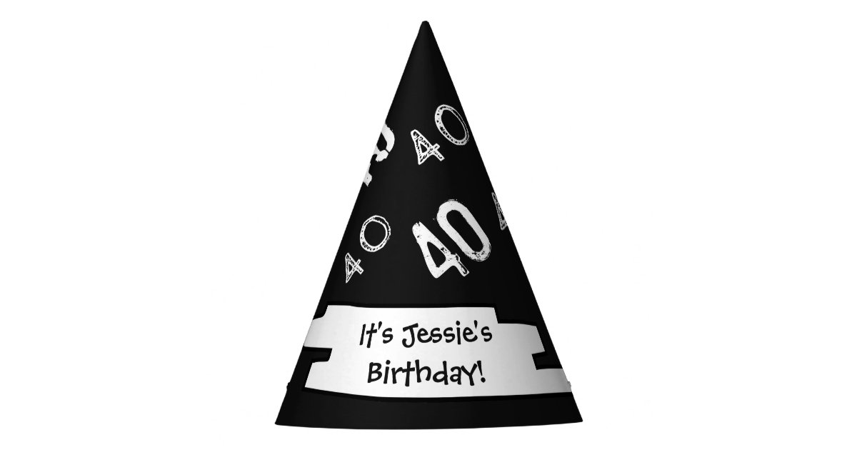 40th Birthday Custom Paper Party Hat | Zazzle