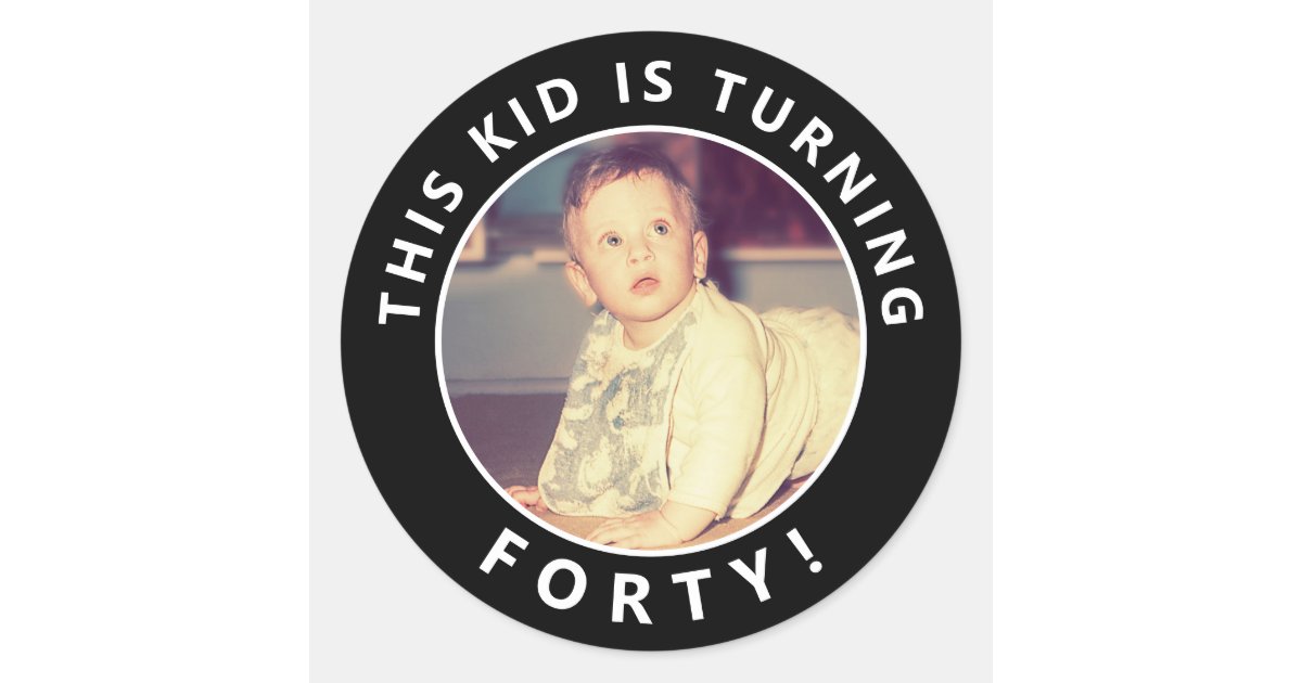 40th Birthday Custom Photo Stickers | Zazzle