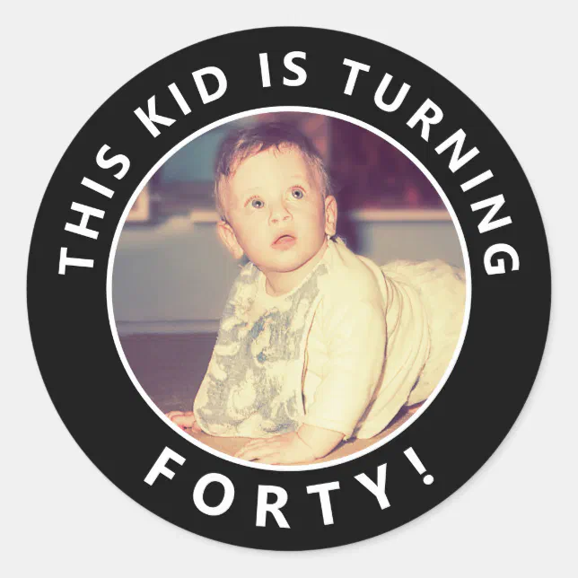 40th Birthday Custom Photo Stickers | Zazzle