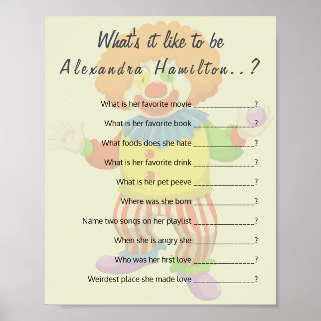 40th Birthday Funny Party Question Game Poster | Zazzle