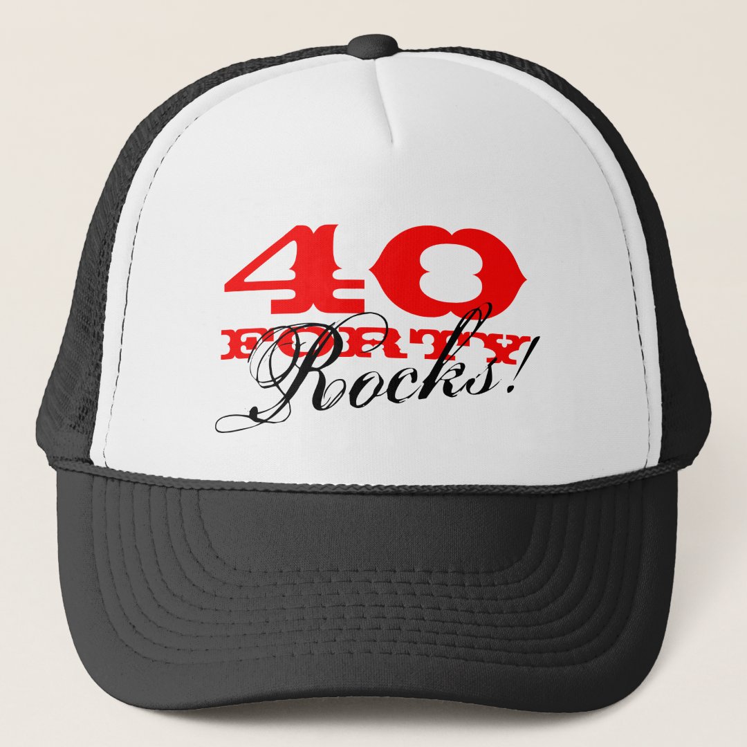 40th Birthday hat | Forty Rocks! | Zazzle