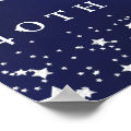 40th birthday navy blue silver stars photo welcome poster | Zazzle