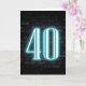 40th Birthday Neon Sign on Brick Card | Zazzle