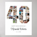40th Birthday Number 40 Custom Photo Collage Poster | Zazzle