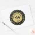 40th Birthday Number 40 Pattern Gold and Black Classic Round Sticker ...