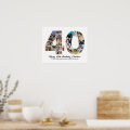 40th Birthday Number 40 Photo Collage Anniversary Poster | Zazzle