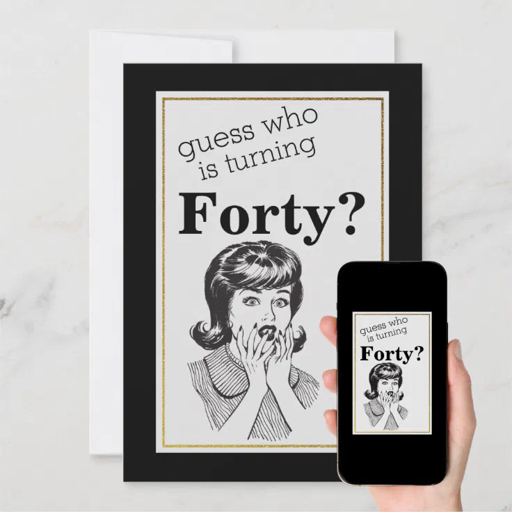 40th Birthday Party Funny Fab Womans Birthday Invitation | Zazzle
