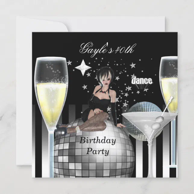 40th Birthday Party Girls Night Out Champagne Invitation | Zazzle