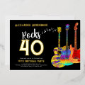 40th Birthday Party Music Rocks 40 Gold Foil Invitation | Zazzle