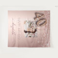 40th birthday party photo rose gold glitter pink tapestry | Zazzle