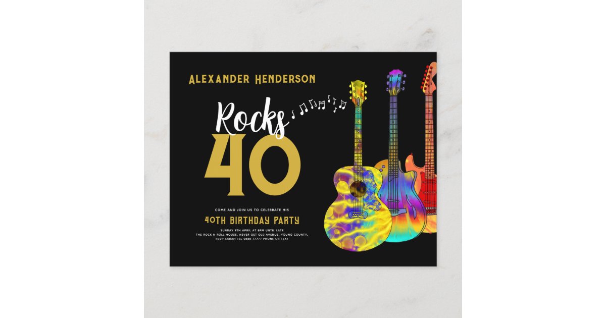 40th Birthday Party Rockstar Budget Flyer | Zazzle