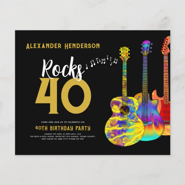 40th Birthday Party Rockstar Budget Flyer | Zazzle