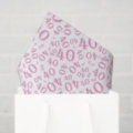 40th Birthday Pink and White Number Pattern Tissue Paper | Zazzle