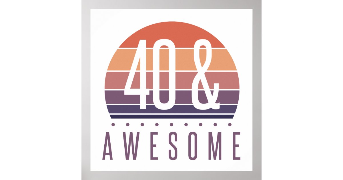 40th Birthday Retro Sunset Poster | Zazzle