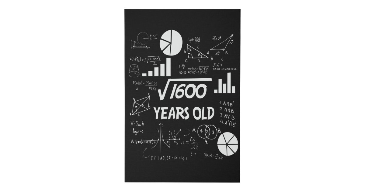 40th-birthday-square-root-math-40-years-old-bday-faux-canvas-print-zazzle