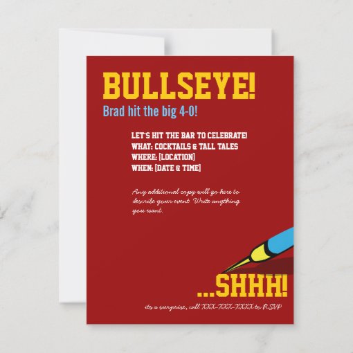 40th Birthday - Target Bullseye Invitation | Zazzle