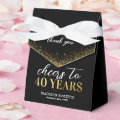 40th Birthday Thank You Black Gold Favor Box | Zazzle