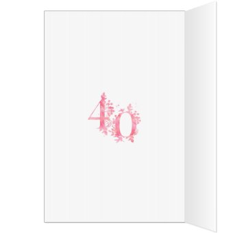 40th Birthday with 5 Photos and a Floral Number 40 Card | Zazzle
