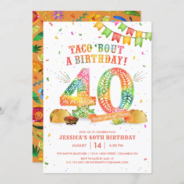 40th Fiesta Birthday Party Invitation | Zazzle
