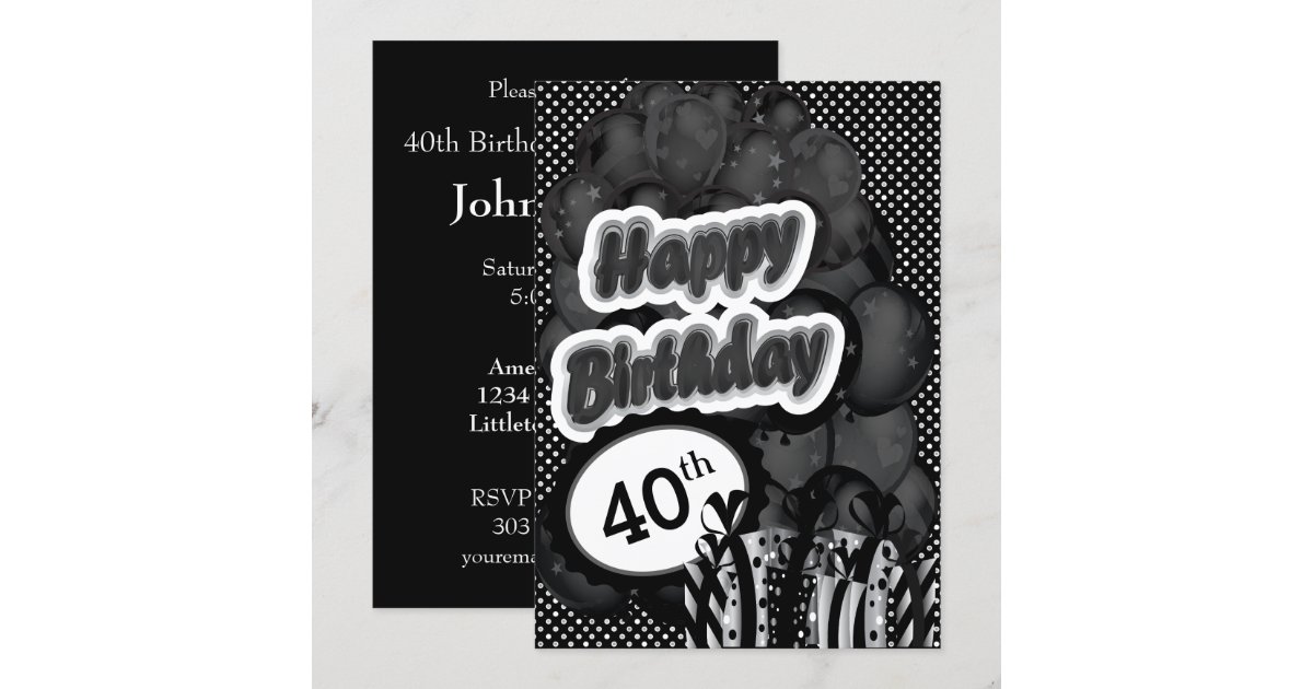 40th Milestone Birthday Invitation | Zazzle