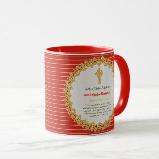 40th Ordination Anniversary RUBY MUG - ANY CLERGY | Zazzle