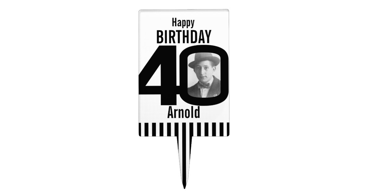 40th photo birthday cake topper | Zazzle