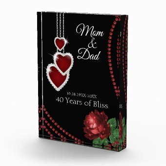 40th Ruby Anniversary Acrylic Award | Zazzle