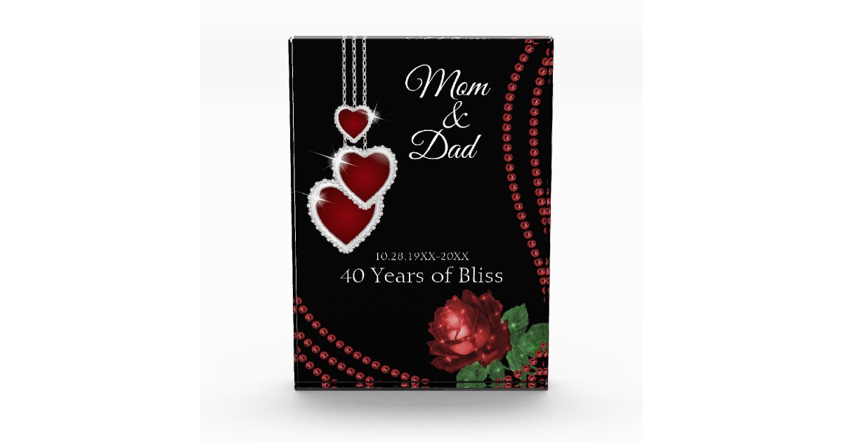 40th Ruby Anniversary Acrylic Award | Zazzle