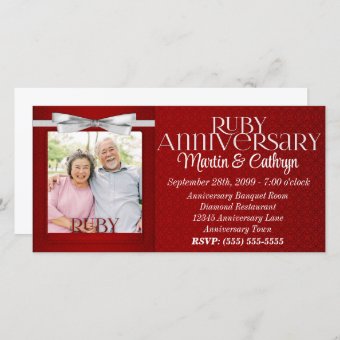 40th Ruby Anniversary Party Invitation Photo | Zazzle