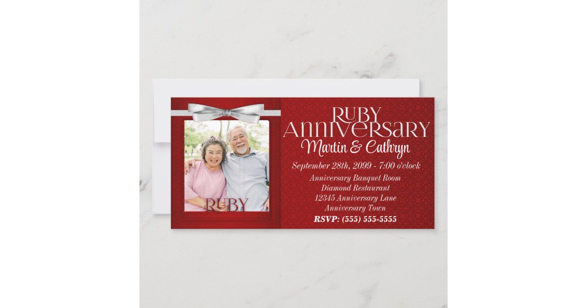 40th Ruby Anniversary Party Invitation Photo | Zazzle
