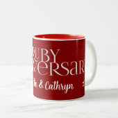 40th Ruby Red Wedding Anniversary Two-Tone Coffee Mug | Zazzle