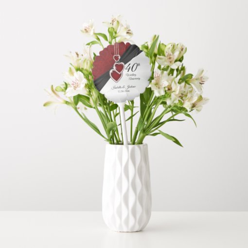 40th Ruby Wedding Anniversary Balloon | Zazzle